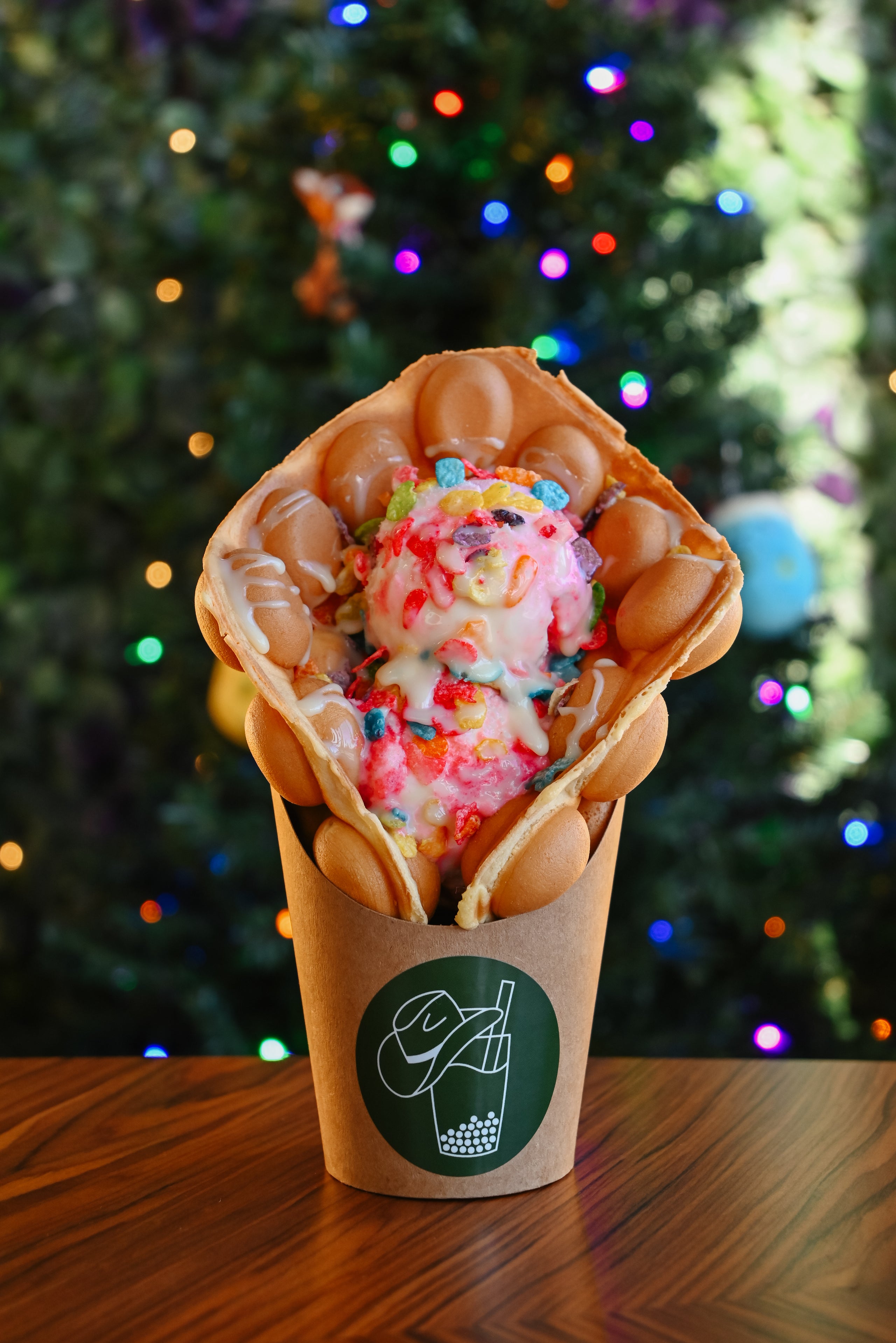 Fruity Pebbles Bubble Waffle Sundae | Cha! Boba Tea